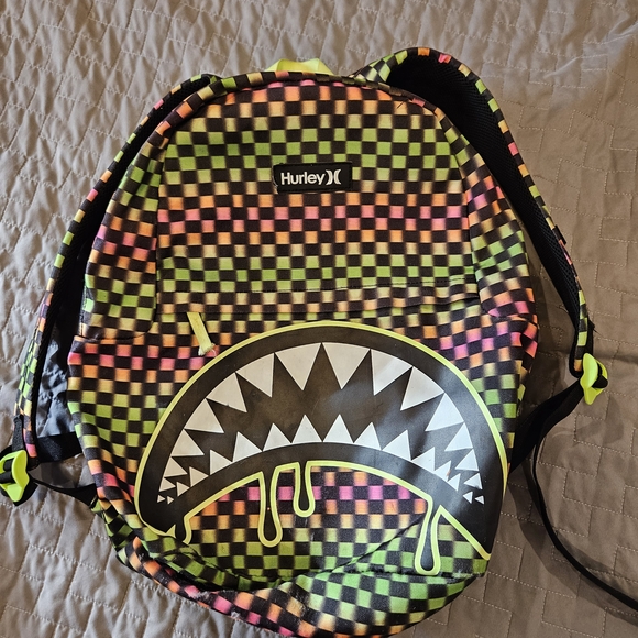 Hurley | Bags | Hurley Neon Checkered Backpack | Poshmark